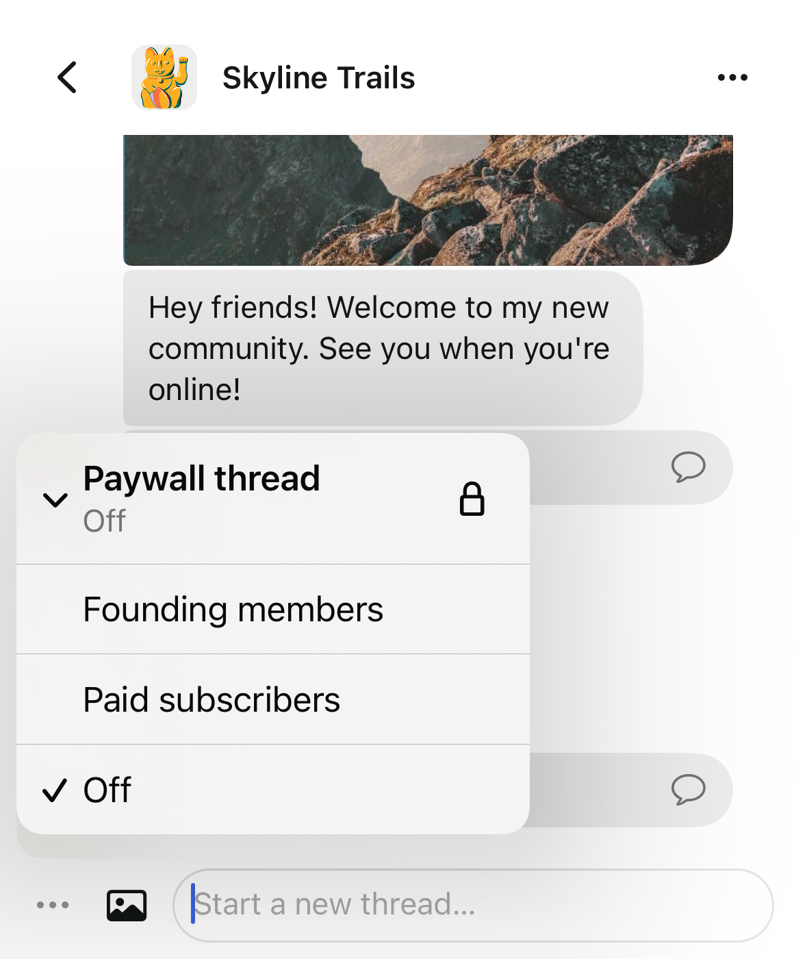 How do I start a Chat thread? – Substack, Inc