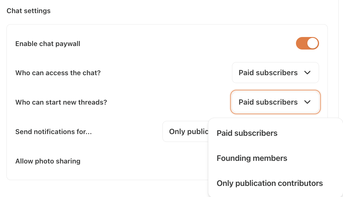 How do I start a Chat thread? – Substack, Inc