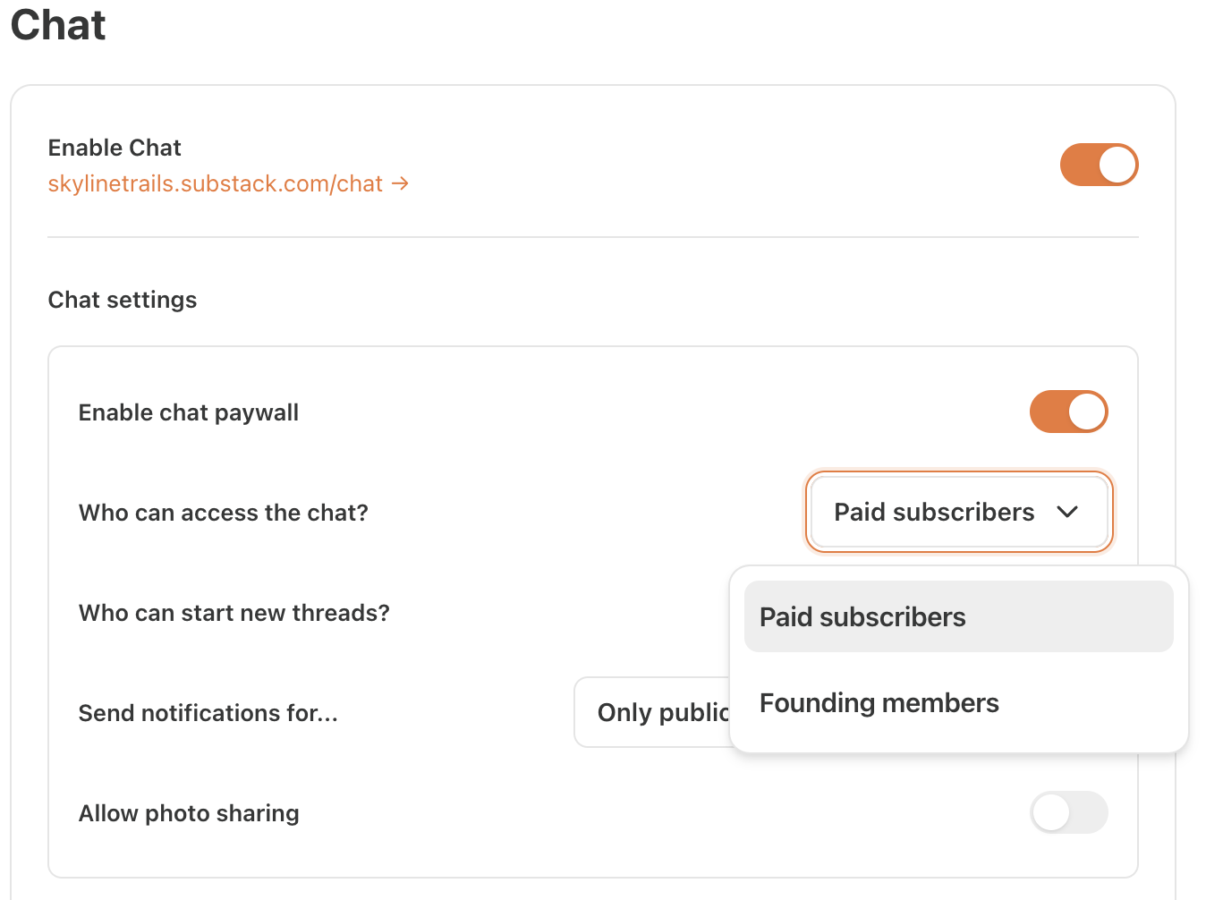 How do I start a Chat thread? – Substack, Inc