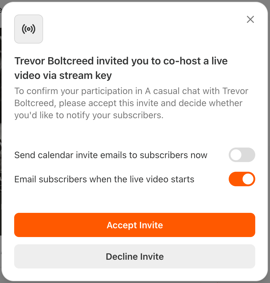 Live video on Substack via RTMP – Substack, Inc
