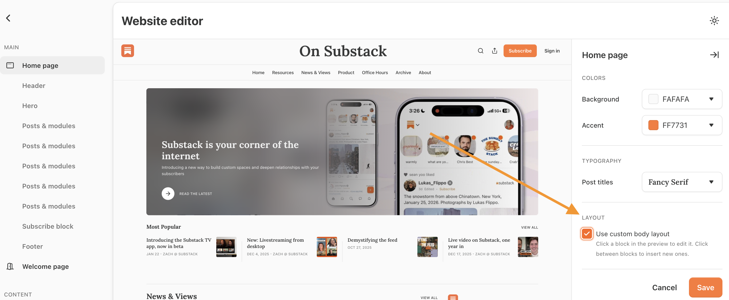 How do I set a custom theme for my Substack? – Substack, Inc