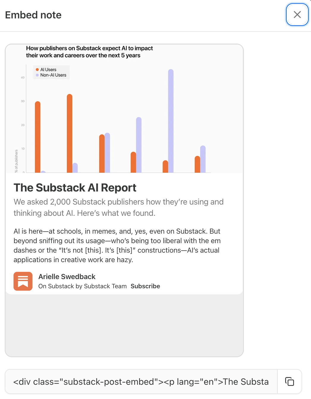 How do I embed Substack posts or notes on a website? – Substack, Inc